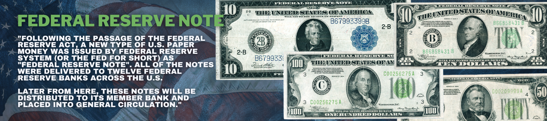 Federal Reserve Notes Small/Large Size Paper Money For Sale