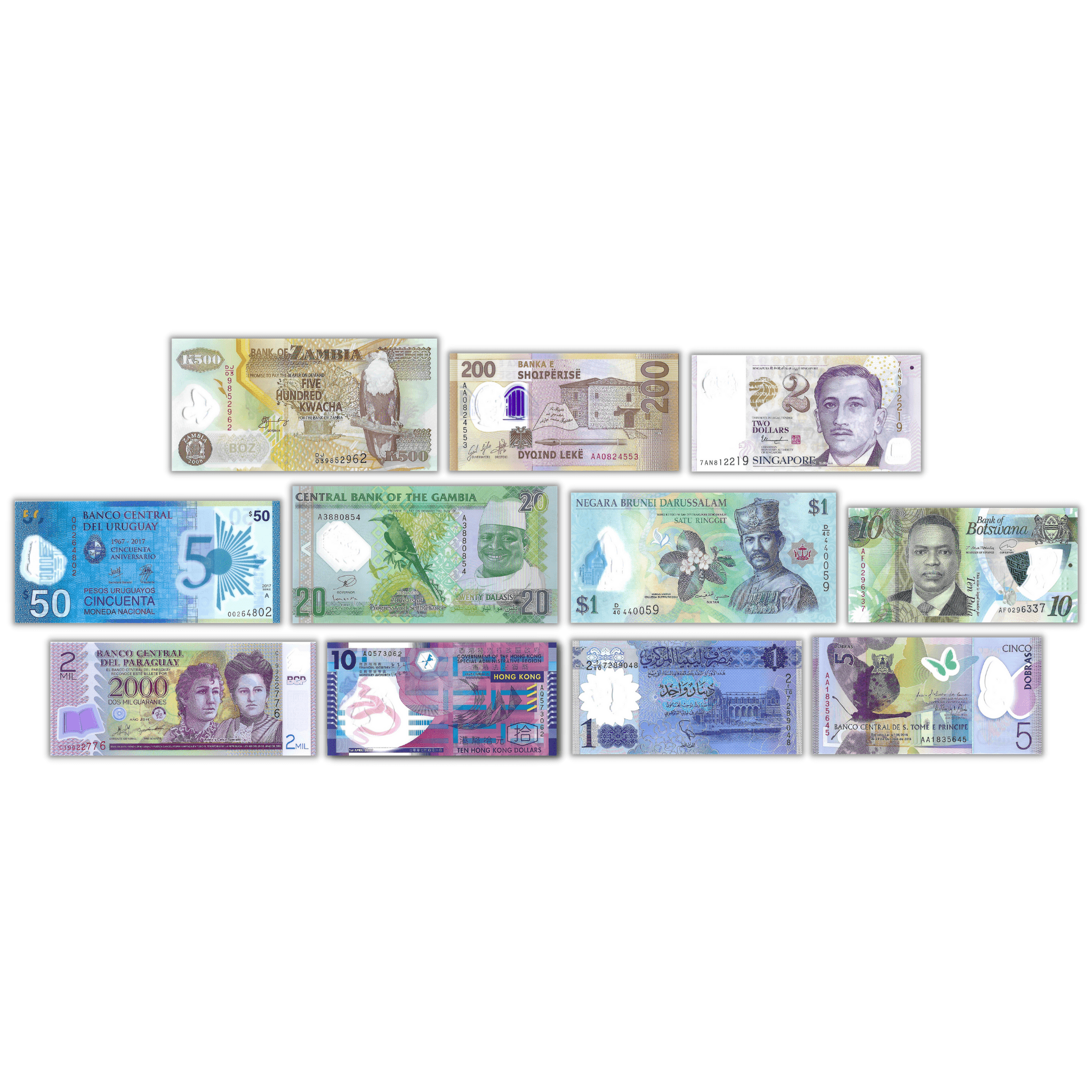 The Essential Polymer Collection - Set of 11 Pcs Banknotes From Differ